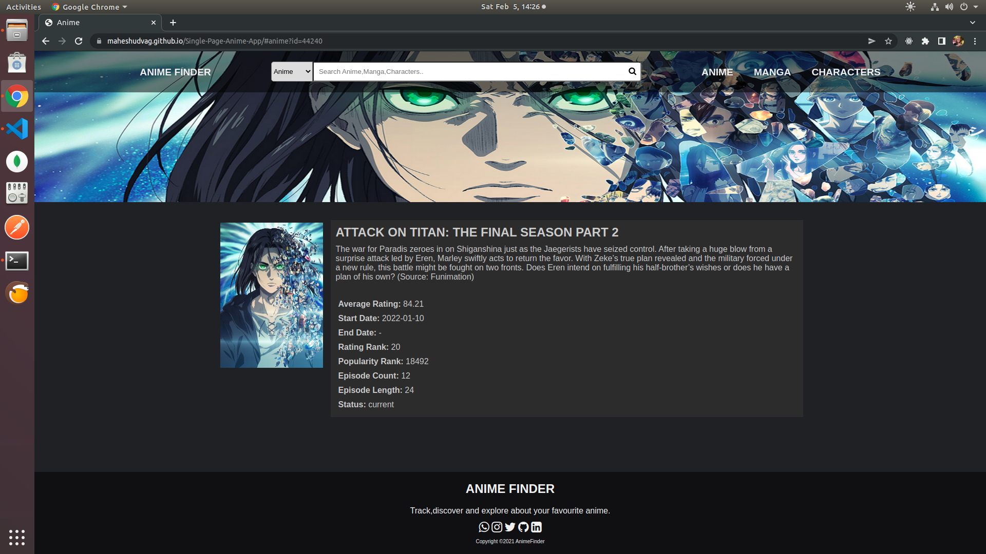 GitHub - MaheshUdvag/Single-Page-Anime-App: An Anime Application where ...